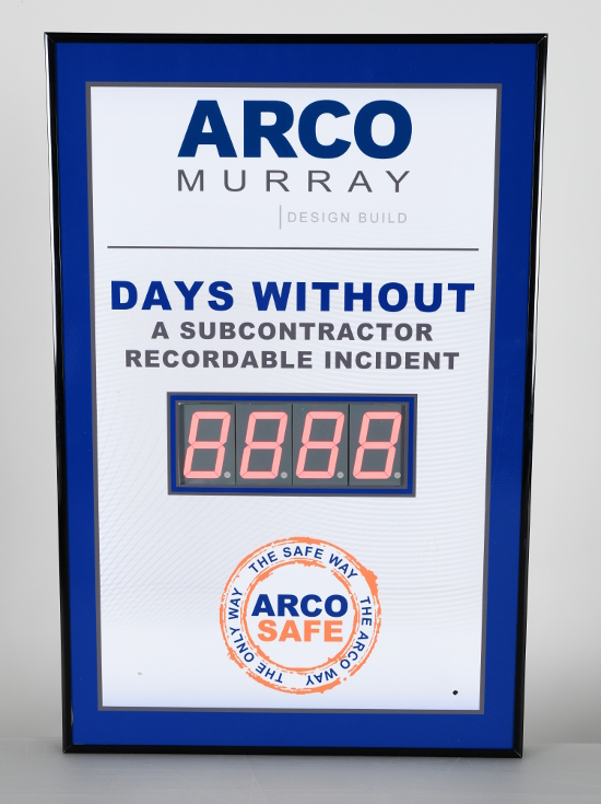 Safety Sign with One Day Counter 24Hx16W