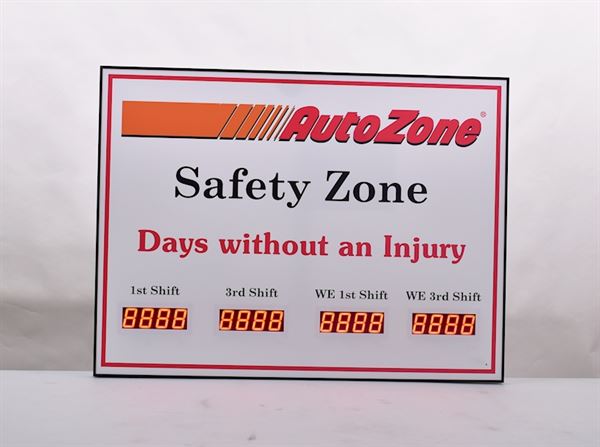 Days Without Accident Sign with Four Displays