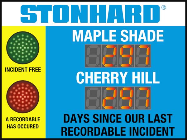 Two Large Displays and Red/Green Stop Lights, (36Hx48W)