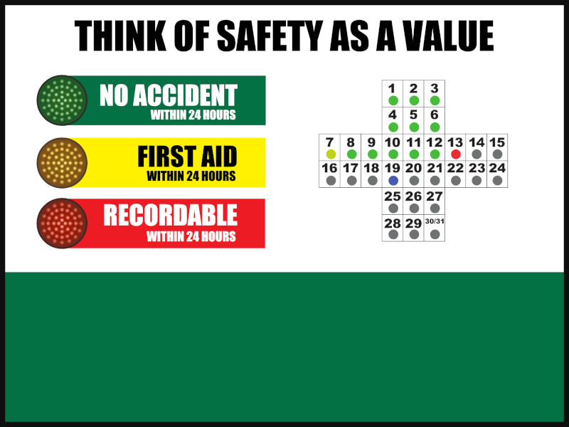 Sign with Safety Cross and Stoplights