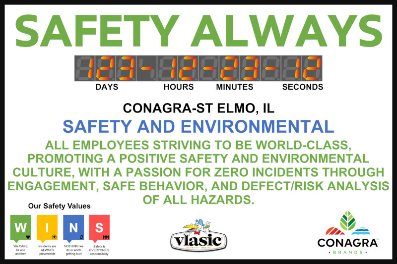 Days Without Accident Sign with Eight Digit Display