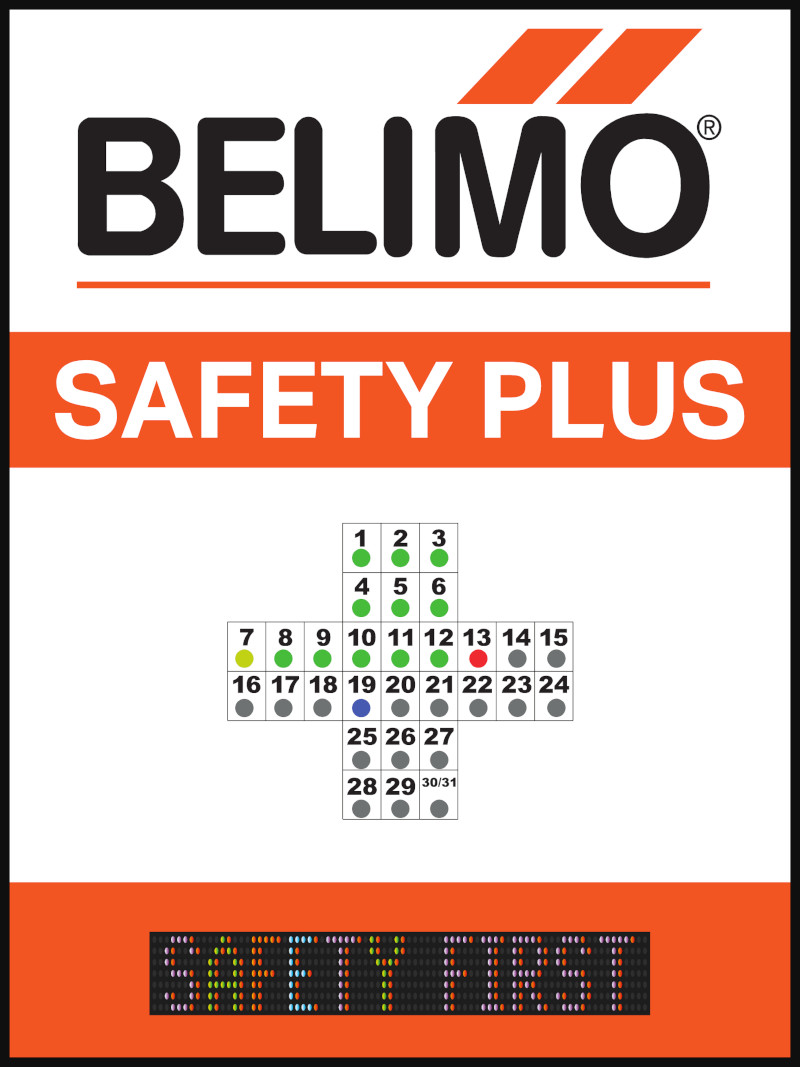 Sign with Safety Cross and Scrolling Message